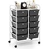 Amazon.com: HAPPYGRILL 10-Drawer Rolling Storage Cart, Storage ...