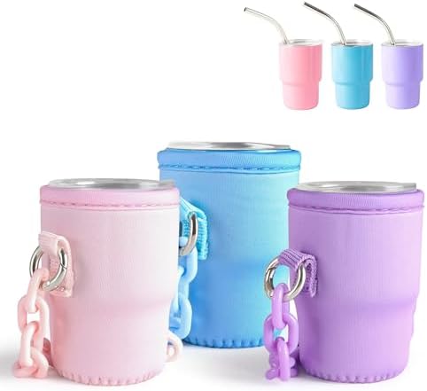 Amazon.com | 6 Pack Mini Tumbler Shot Glass with Straw and Lid, 3 OZ ...