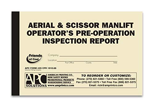Amazon.com: Aerial & Scissor lift daily inspection checklist form. APC ...