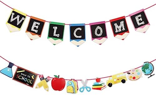 Amazon.com: Welcome Back To School Banner Decorations, Back To School ...
