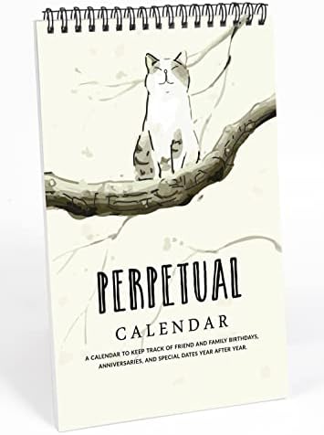 v2croft Perpetual Calendar, 5" x 10" Minimalist Special Event Reminder ...