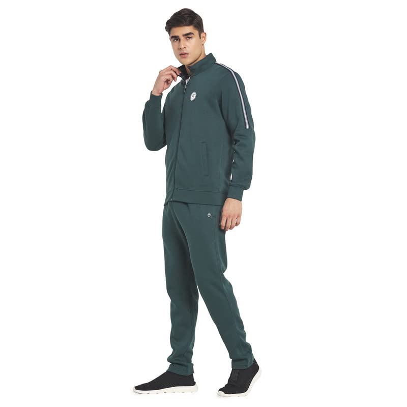 Buy Octave Men Green Solid Fleece Tracksuit at Amazon.in