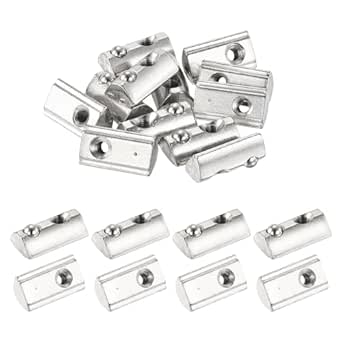 uxcell 20Pcs M4 T Spring Nuts Nickel Plated Half Round Roll in Spring T ...