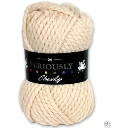 Cygnet SERIOUSLY CHUNKY Knitting Acrylic Yarn / Wool 100g - 288 Cream ...