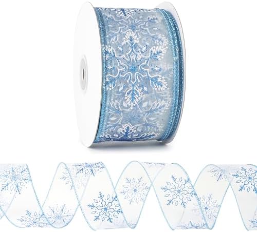 Amazon.com: DINDOSAL Dusty Blue Christmas Ribbon Wired 2.5" x 10 Yard ...