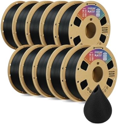 Amazon.com: OVERTURE 10KG Bundle PLA Filament 1.75mm, Neatly Wound 3D ...