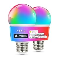 OREiN Matter Smart Light Bulb, Smart Light Bulbs Work with Apple Home ...