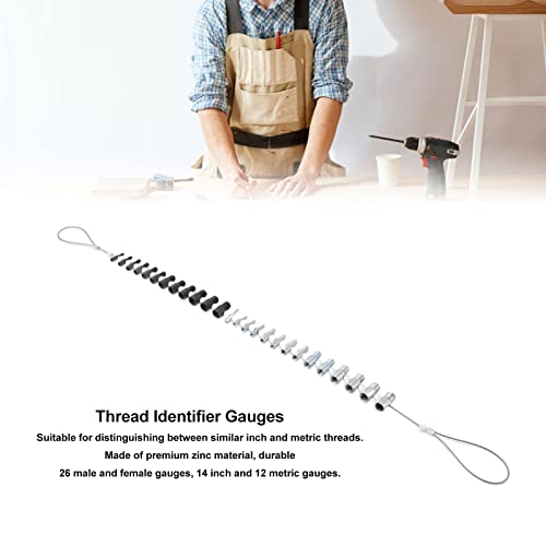 Screw Thread Checker 26 Male and Female Thread Identification Tool with ...