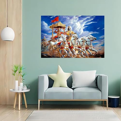 wallpics Lord Krishna Arjun on Chariot | Sarathi | Mahabharat Gita ...