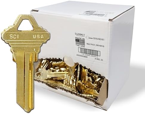 SUMMIT DOORWARE Schlage Key Blanks in Premium Brass | Uncut Blank Keys ...
