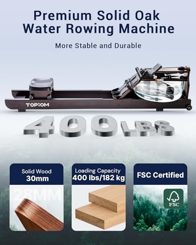 Water Rowing Machine with TM-3 Performance Monitor, 400 lbs Max Load ...