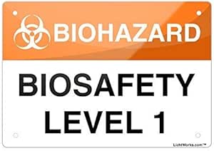 Amazon.com: Biohazard Aluminum Metal Sign BioSafety Level 1, 8" X 12 ...