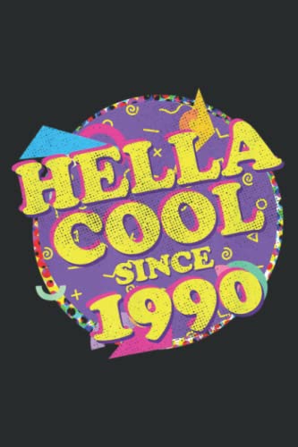 『1990 Retro Hella Cool 90S Style 32Nd Birthday Graphic: Wide Ruled ...
