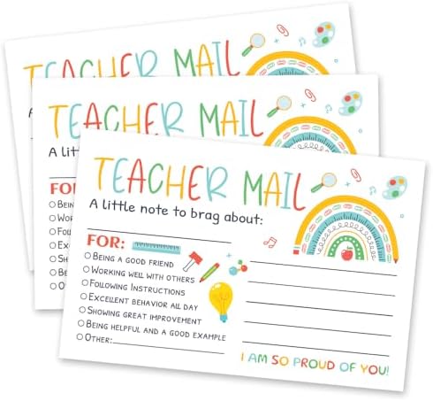 Amazon.com : RIJEFUL Rainbow Teacher Mail Cards to Parents, Send Home ...