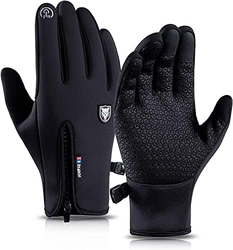Excefore Winter Warm Gloves Men Women Cycling Wkiing Windproof and Waterproof Pu Leather ...