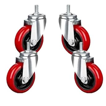 Pack of 4 Heavy Duty Industrial Casters Universal M10 Threaded Stem ...