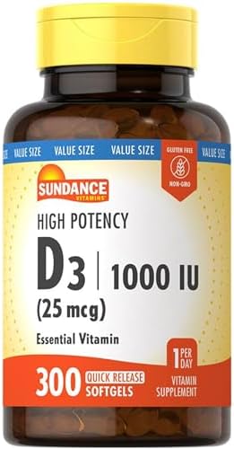 Amazon.com: Sundance Vitamin D3 1000 IU | 300 Softgels | High Potency ...