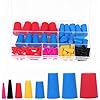 100Pack Silicone Rubber Tapered Plug Assortment Kit, Rubber Plug ...