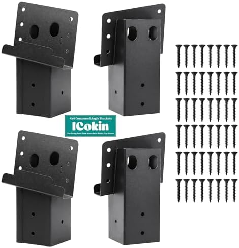 Amazon.com: CYEAH 2 Pcs Deer Stand Brackets, 4x4 inch Compound Angle ...