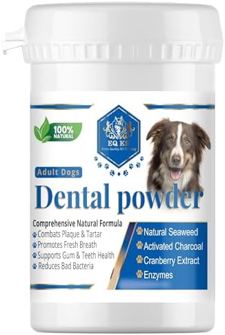 EQ K9 Plaque Off Powder for Dogs – Natural Plaque & Tartar Remover with ...