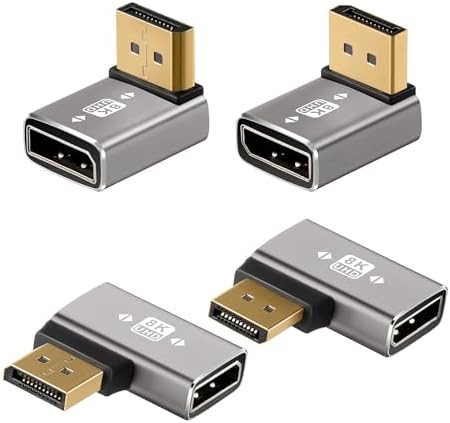 Amazon.com: 8K DisplayPort 1.4 Adapter 90 Degree and 270 Degree Gold ...