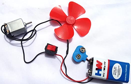 S P DC MOTOR WITH FAN KIT(DIY PROJECT KIT FOR KIDS/School Science and ...