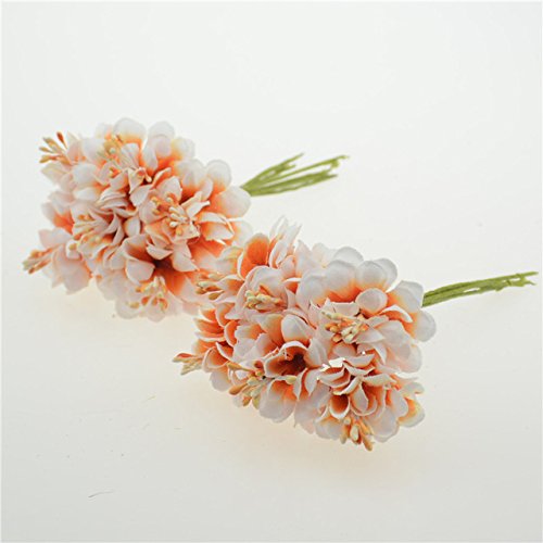 Buy Orange : 6pcs Silk Gradient Stamen Handmade Artificial Flower ...