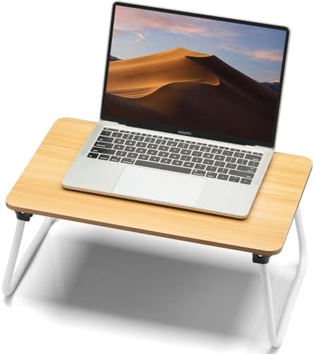 Amazon.com : FISYOD Foldable Laptop Desk, Portable Lap Desk Bed Table ...