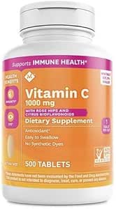 Amazon.com: Generic Vitamin C 1000 mg Plus Citrus Bioflavonoids & Rose HIPS Tablets 500 ct ...