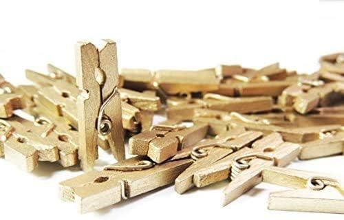Amazon.com: 100 Mini Gold 1 inch clothespins, Craft Supplies : Home ...