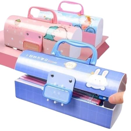 DN AND VM Compass Box with Suitcase Style Password Lock Pencil Case ...
