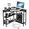 Amazon.com: Auromie Corner Desk with Outlets & USB Ports, 90 Degree ...