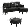 Amazon.com: LETATA Convertible Sectional Sofa Couch with Chaise, Black ...