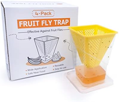 Fruit Fly Trap - 4 Pack - Non-Toxic No Baited Reusable Fruit Flies ...