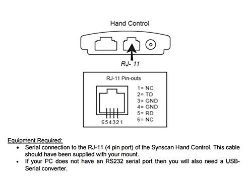 Hand Control PC Connect Cable for Celestron Nexstar eq6 FTDI USB to ...