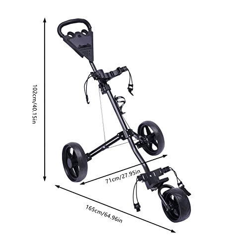 Lightweight Collapsible 3-Wheel Golf Push Cart