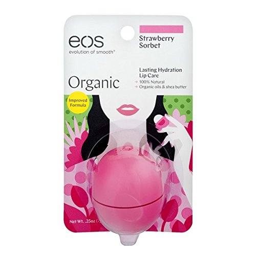 Amazon.com : EOS Organic Lip Balm Sphere, Strawberry Sorbet, 0.25 Oz ...