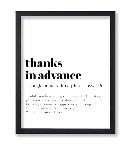 Amazon.com: Monem Art Dictionary Art Poster - Definition of Thanks in ...
