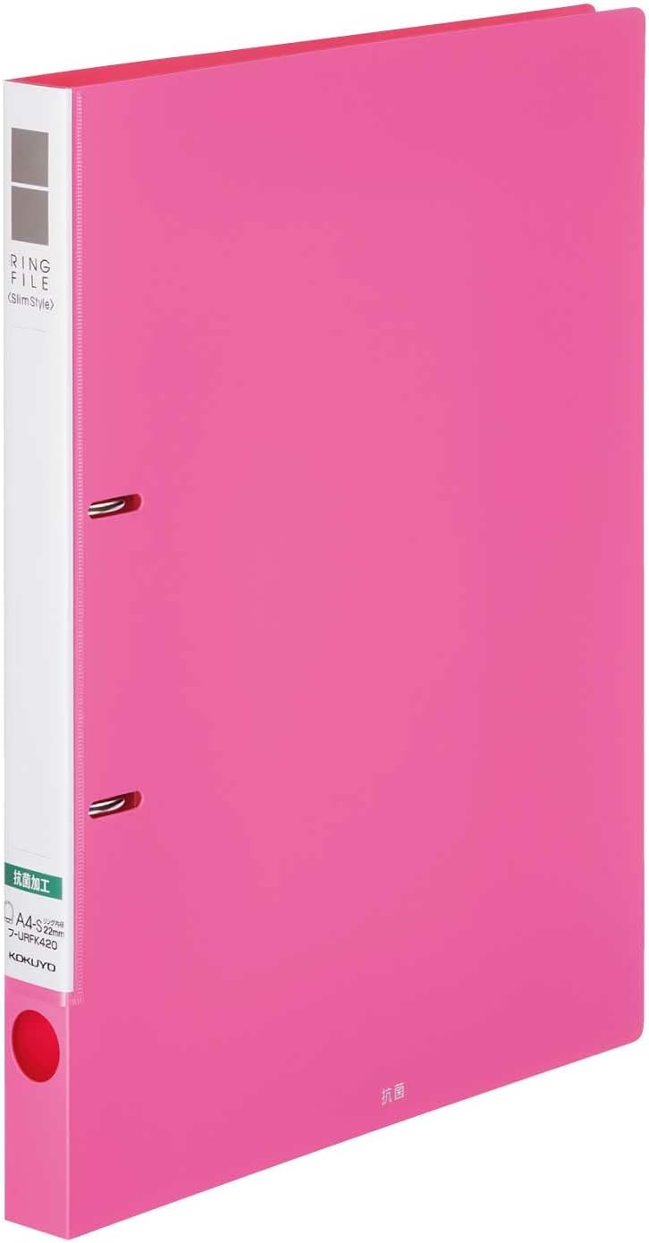 Amazon | コクヨ(KOKUYO) ファイル リングファイル スリムスタイル 抗菌 A4 180枚 ピンク フ-URFK420P | O ...