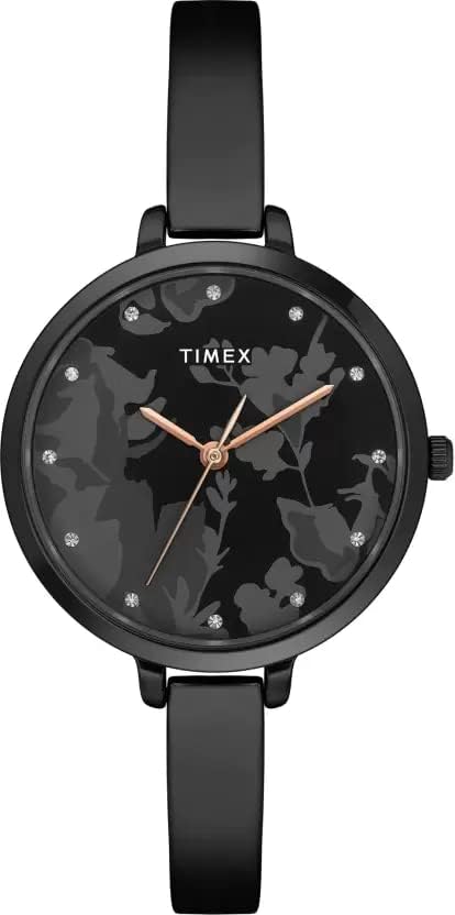 TIMEX Analog Watch for Women with Black Round Dial & Black Brass ...
