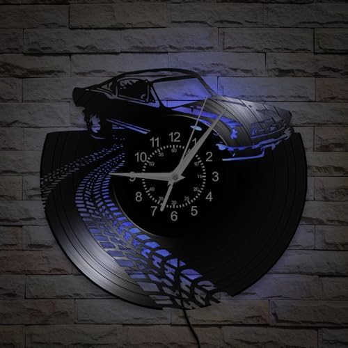 Amazon.com: TIMEGLOW Retro Car Wall Clock, 12 Inch 7 Colors Luminous ...