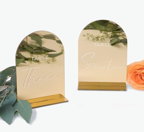 Amazon.com: Acrylic Wedding Table Numbers 1-15 Table Number Stands Bulk ...