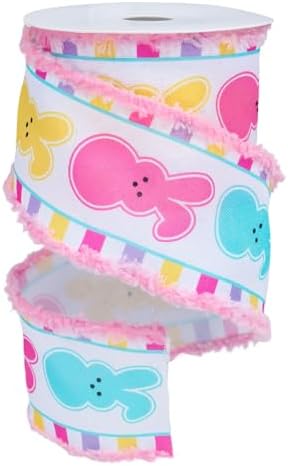 Amazon.com: Whaline Easter Bunny Wired Edge Ribbon Spring Wired Ribbon ...