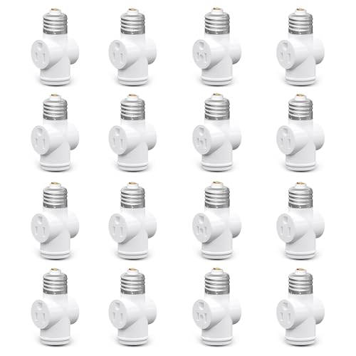 Snapklik.com : 16 Pack, Light Socket Plug Adapter, Convert E26 Light ...