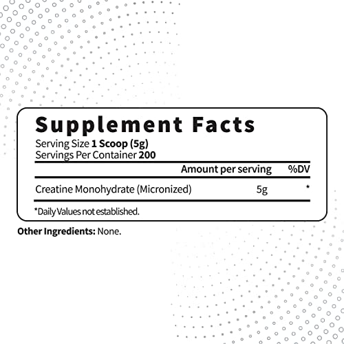 Type Zero Creatine Monohydrate (Unflavored) 1 KG, 5000mg (5g) Per ...