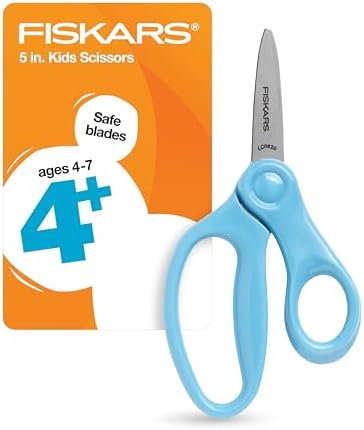 Amazon.com: Fiskars 5" SoftGrip Pointed-Tip Glitter Scissors for Kids ...