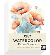 Amazon.com : XWT 60 Sheets Watercolor Paper Bulk, 5x7in 110lb/230gsm ...