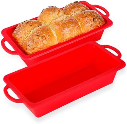 Amazon.com: GiFBERA Non-Stick Silicone Bread & Loaf Pan Set of 2 for ...