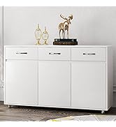 Amazon.com - RASOO Buffet Cabinet White Kitchen Sideboard Buffet ...
