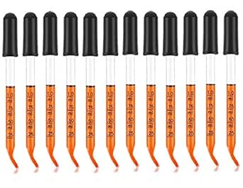 Pack of 12 Graduated 1ml, Glass Dropper with Black Suction Bulb ...